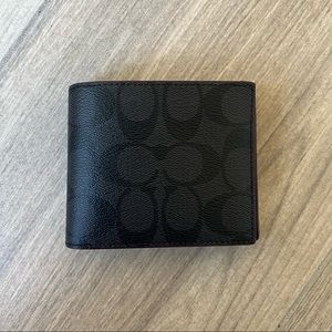 Coach | Bags | Coach Compact Id Wallet In Signature Canvas | Poshmark